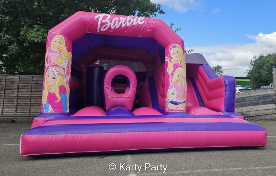 Barbie Bounce, Climb & Slide Bouncy Castle (Pink 15 x 17) - Hire in ...